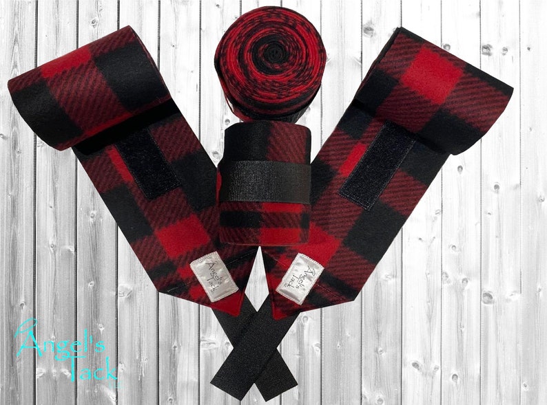 Red Plaid Horse Size Fleece Polo Wraps Set of Four - Etsy