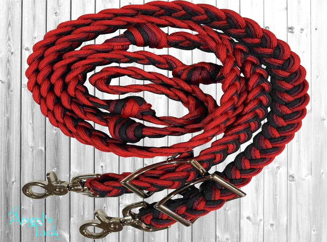 Dragon Red Burgundy and Black Adjustable Braided Knotted Paracord ...