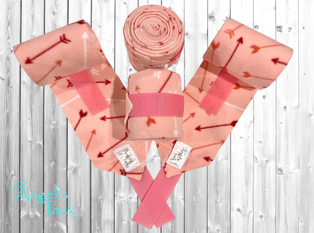 Valentine's Pink Arrow Polos Horse Size Fleece Polo Wraps Set of Four ...