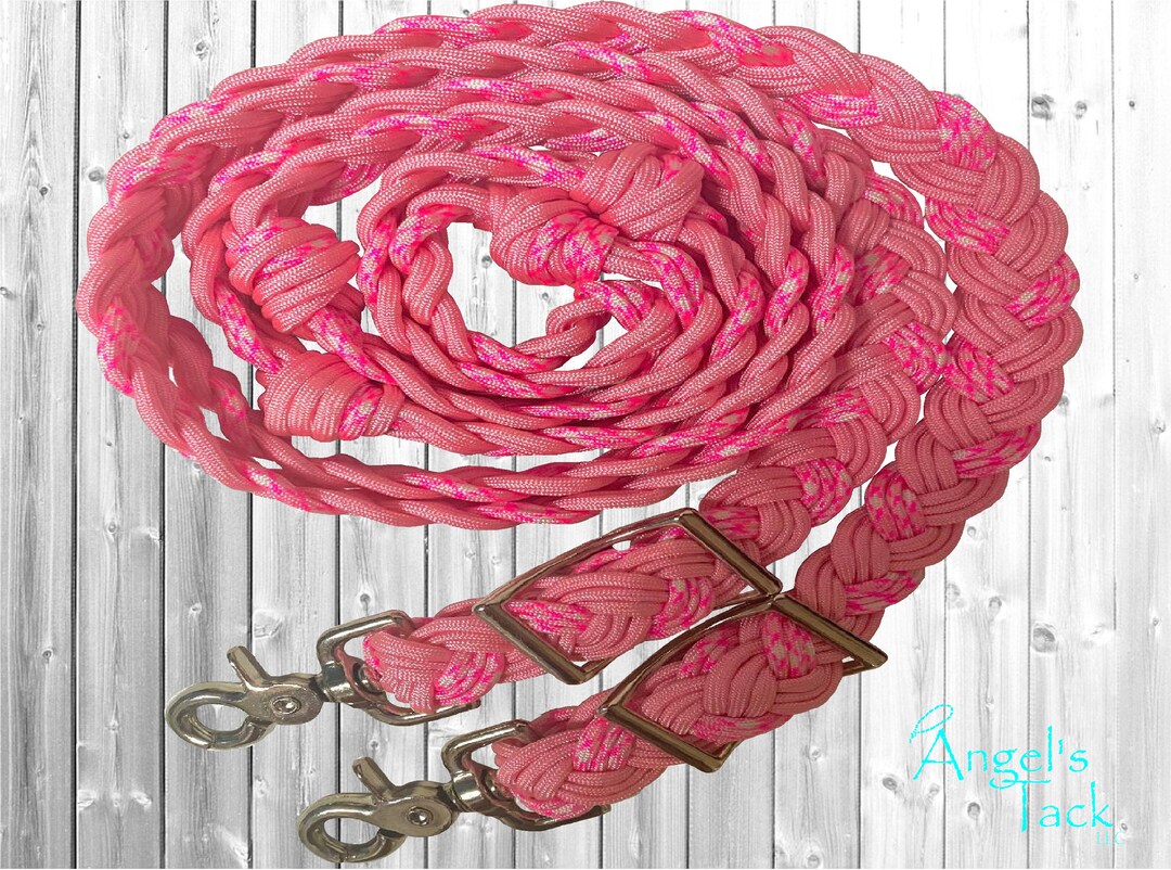 Sugar High Pink 8ft 9 Strand Adjustable Braided Knotted Paracord Barrel ...