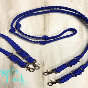 Solid Blue 8ft 9 Strand Adjustable Braided Knotted Paracord Barrel ...