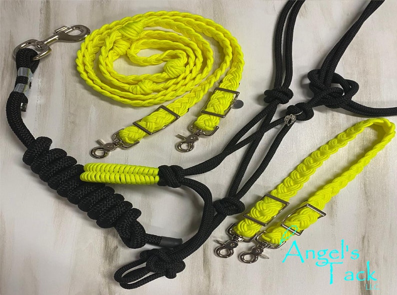 Pet Supplies Neon Yellow Diamond 8ft 9 Strand Adjustable Braided ...