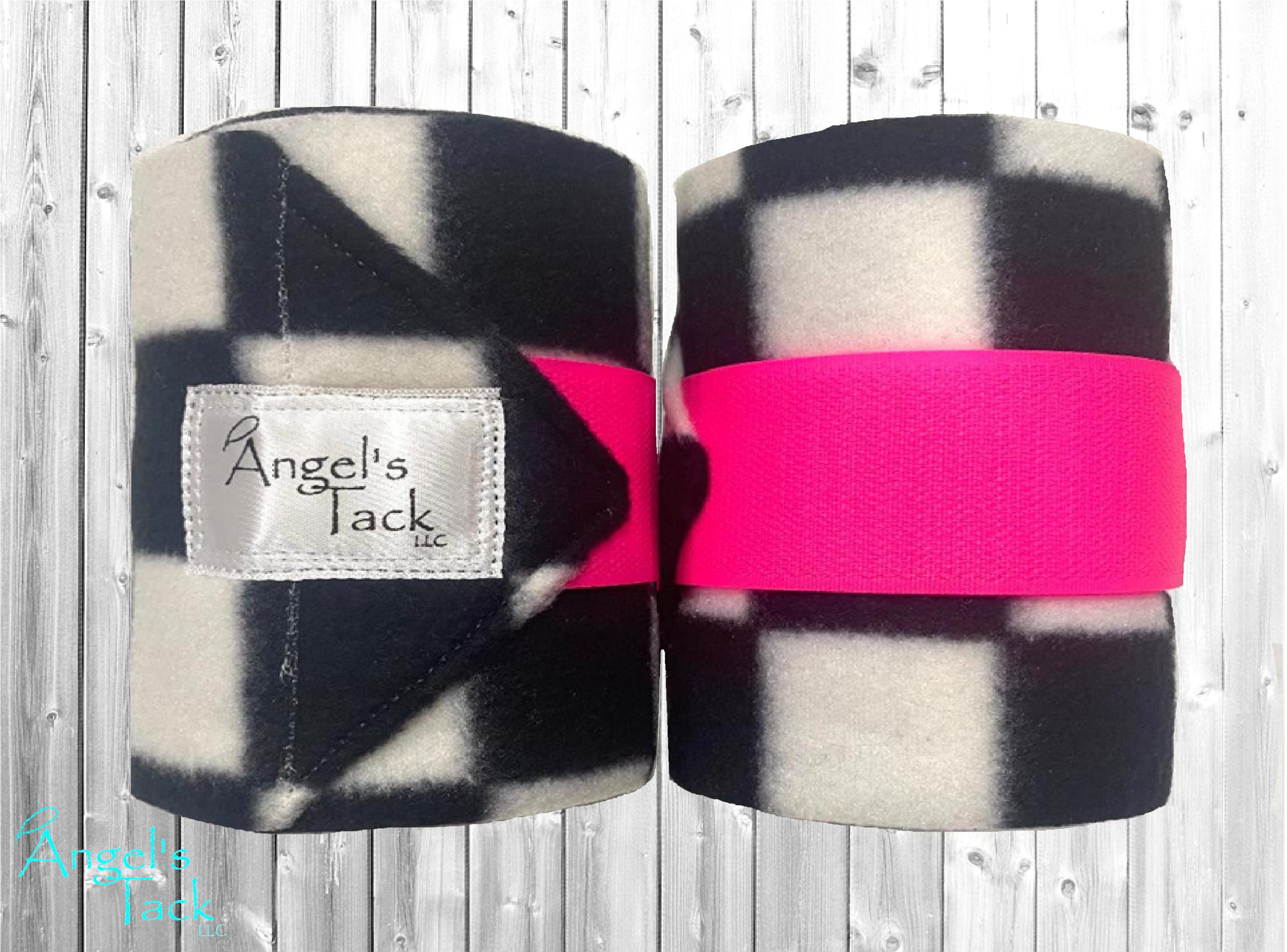 Hot Pink Need for Speed Black and White Checkered Polo Wraps in Horse ...