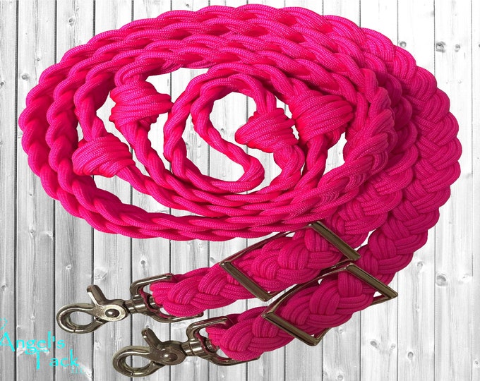 Pink Diamonds Original Style Braided Paracord Barrel Reins, Custom ...