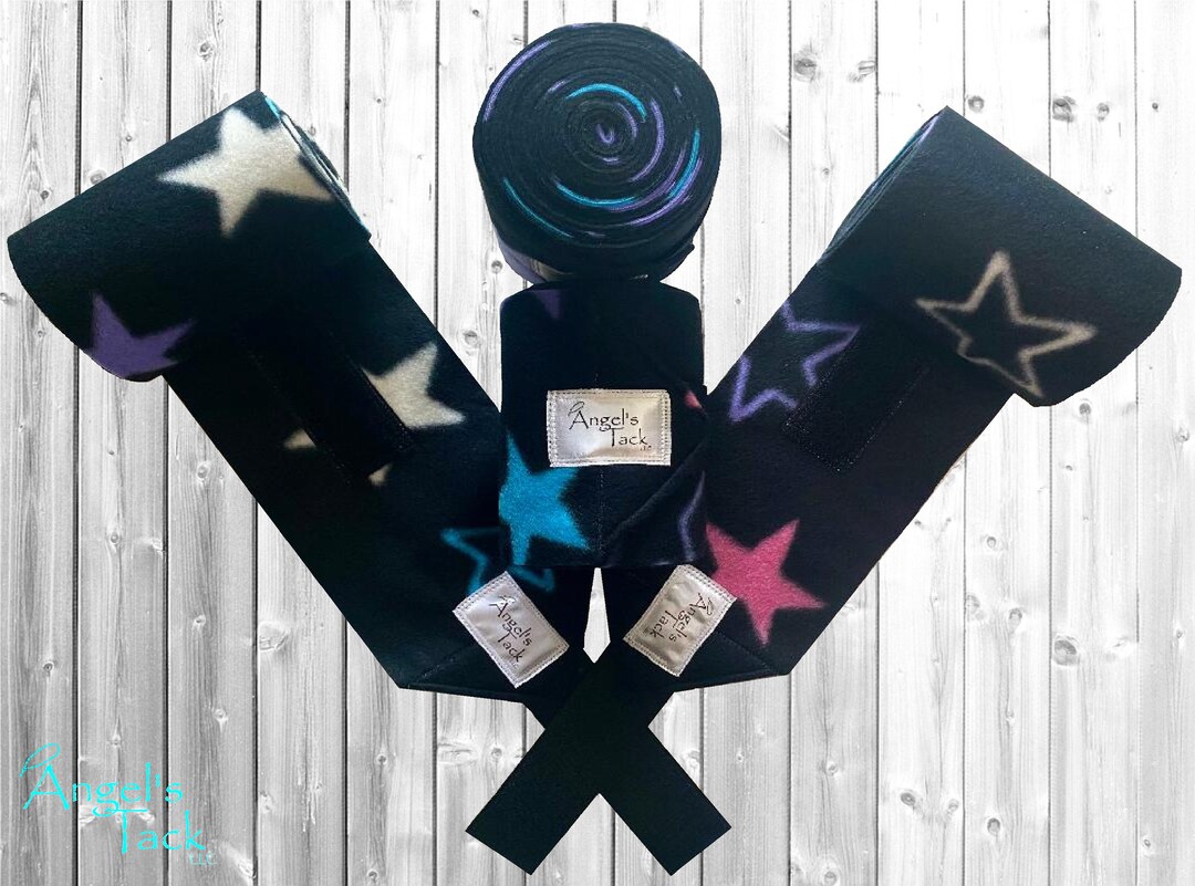 Black Star Polos Black White Pink Blue and Purple Star Print Horse Size ...