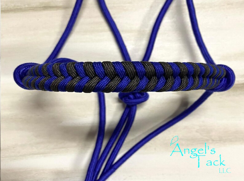 Royal Blue Large Mini Rope Halter With Royal Blue and Charcoal - Etsy