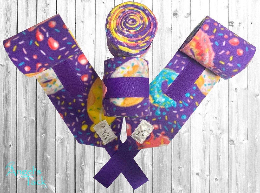Purple Sprinkle Donut Horse Size Fleece Polo Wraps Set of Four - Etsy