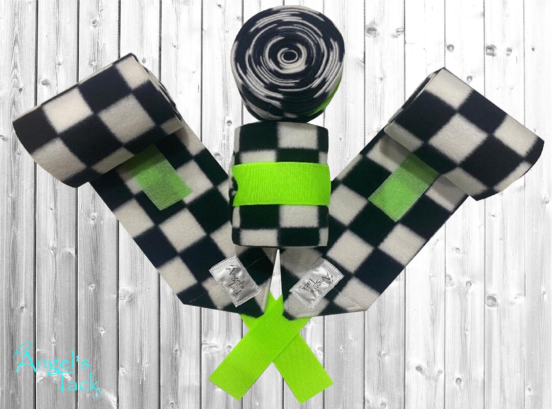 Neon Green Need for Speed Polo Wraps Black and White Checkered Polo ...