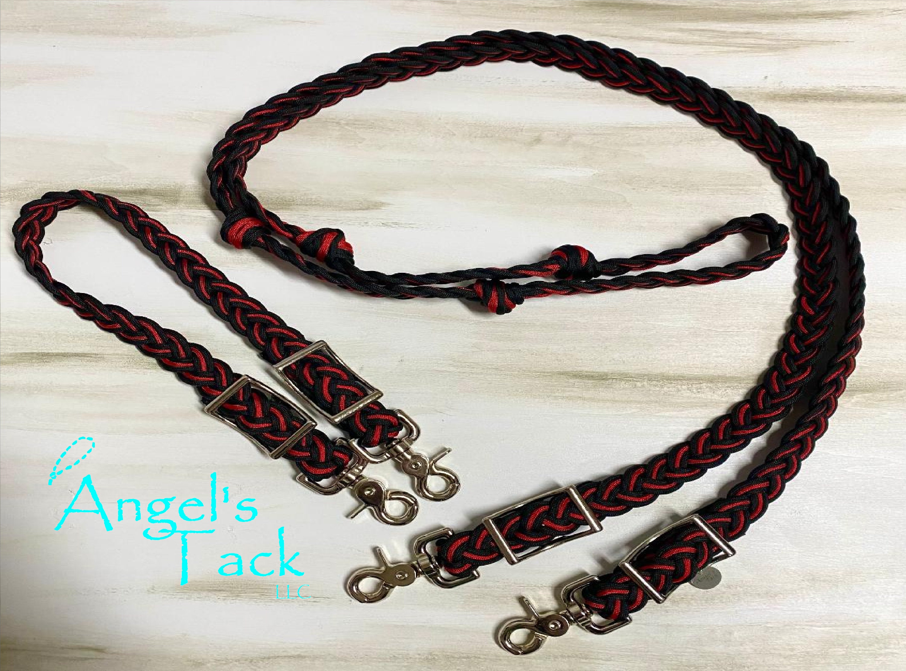Red Outlined Red and Black 8ft 9 Strand Adjustable Braided - Etsy