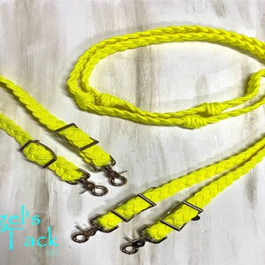 Neon Yellow Solid 8ft 9 Strand Adjustable Braided Knotted Paracord ...
