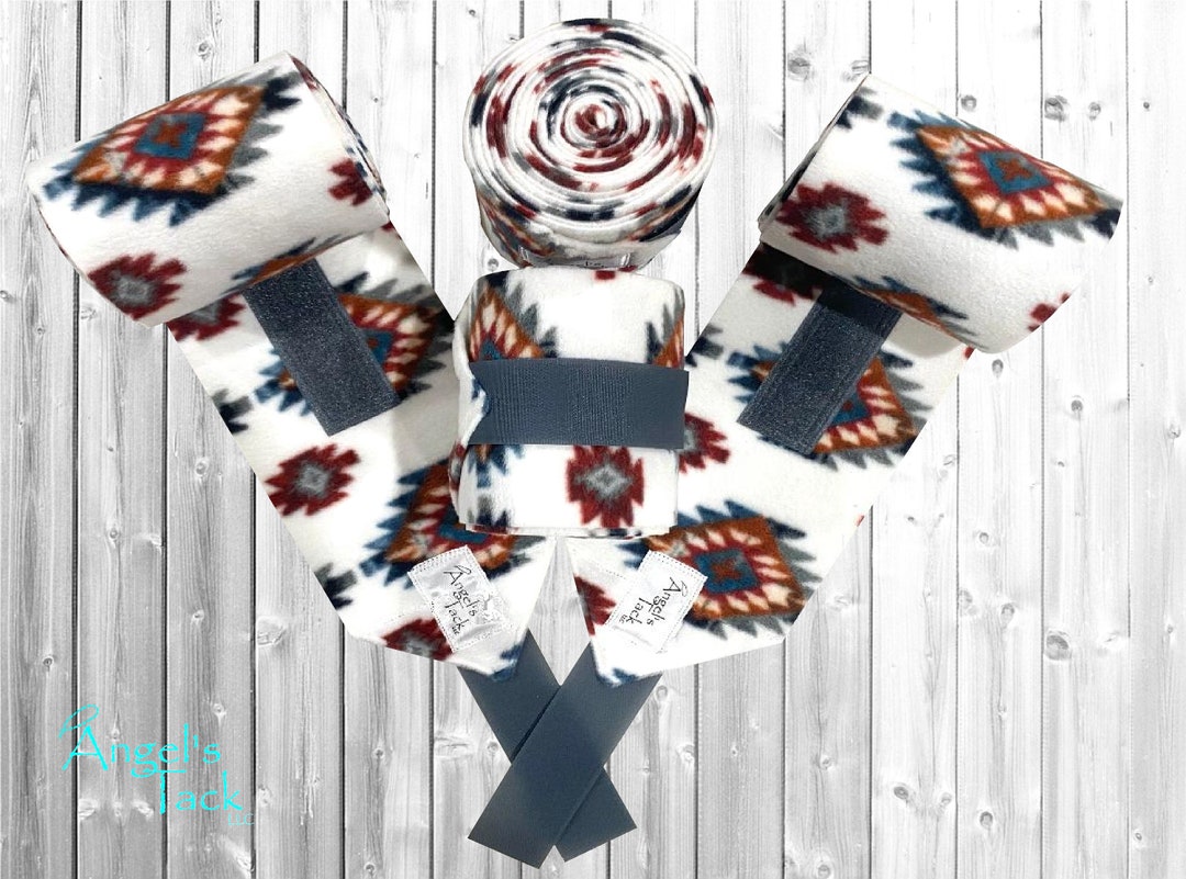 Southwest Polos White Grey and Rust Southwest Patterned Horse Size ...