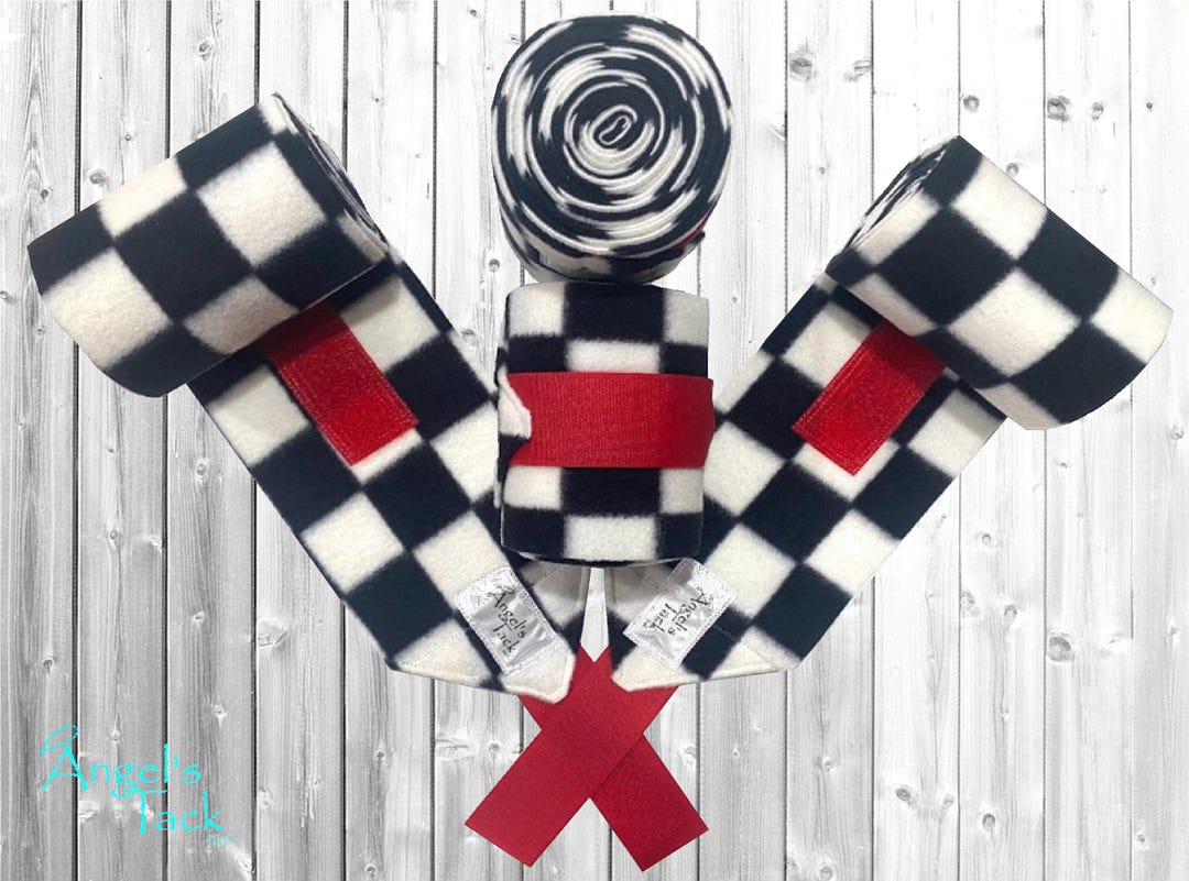 Red Need for Speed Polo Wraps Black and White Checkered Polo Wraps in ...