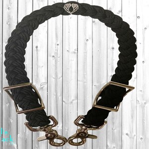 Black Solid 8ft 9 Strand Adjustable Braided Knotted Paracord Barrel ...