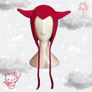 Crochet Red Devil Bonnet - Etsy
