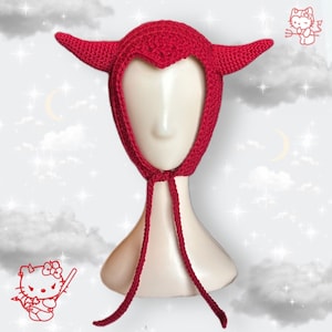 Crochet Red Devil Bonnet - Etsy