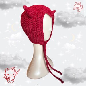Crochet Red Devil Bonnet - Etsy