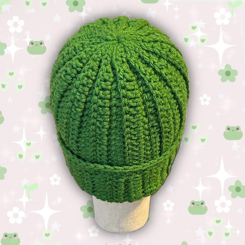 Crochet Green Frog Ribbed Beanie - Etsy UK