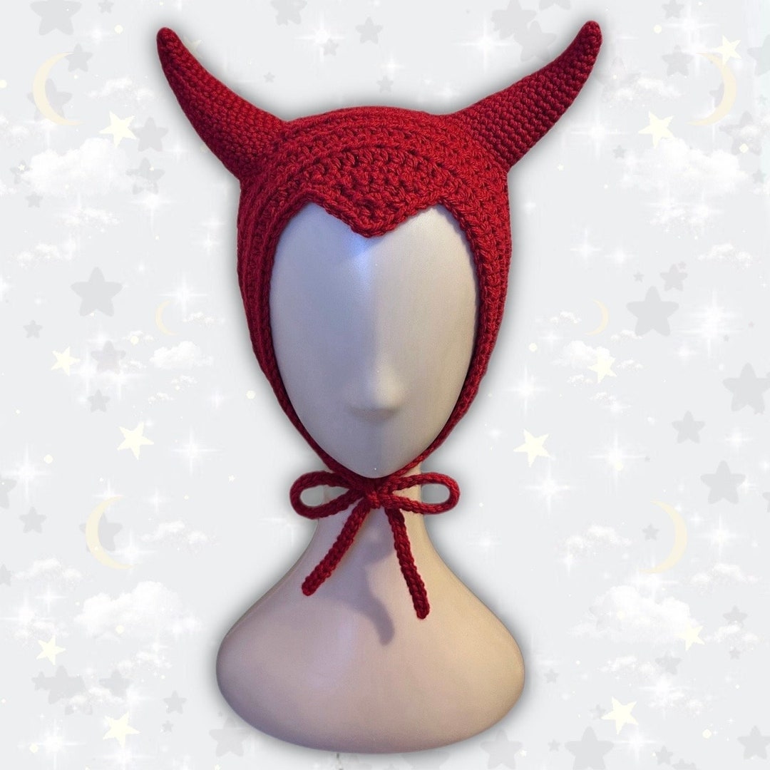 Crochet Red Devil Bonnet - Etsy