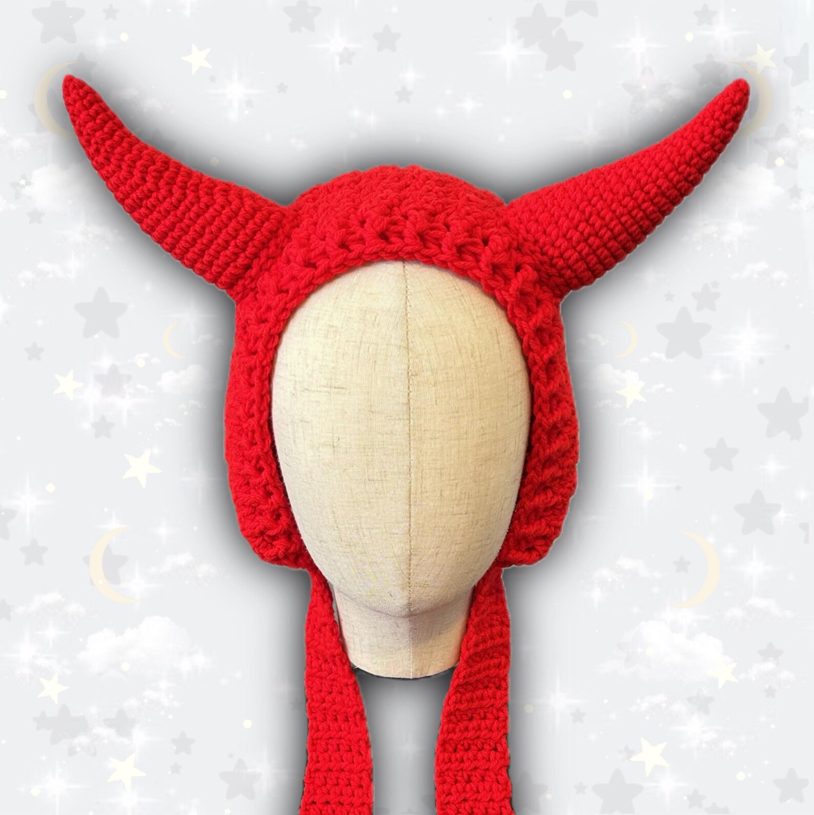 Crochet Bright Red Devil Ear Muffs Ear Warmers - Etsy