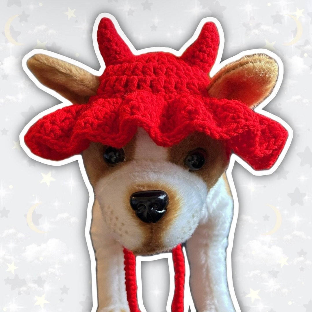 Crochet Red Devil Dog Hat (XS-XL) - Etsy