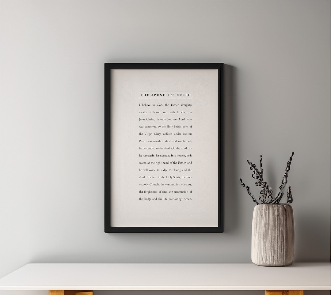 Apostle's Creed Wall Art: Christian Text Print (digital File) - Etsy