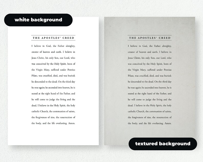 Apostle's Creed Wall Art: Christian Text Print (digital File) - Etsy
