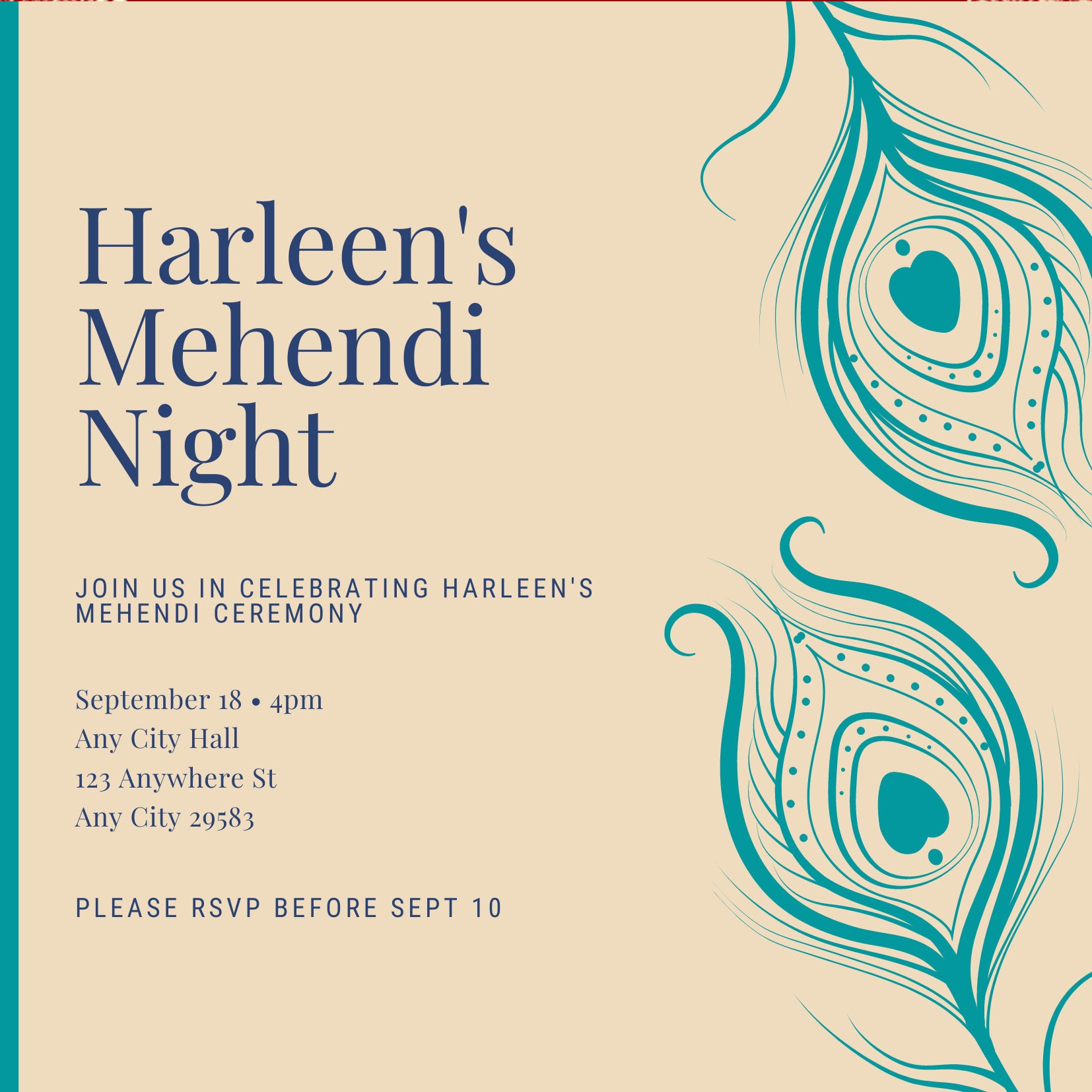 Invitation Cards | Party | Indian Wedding | Mehendi Ceremony | Haldi ...