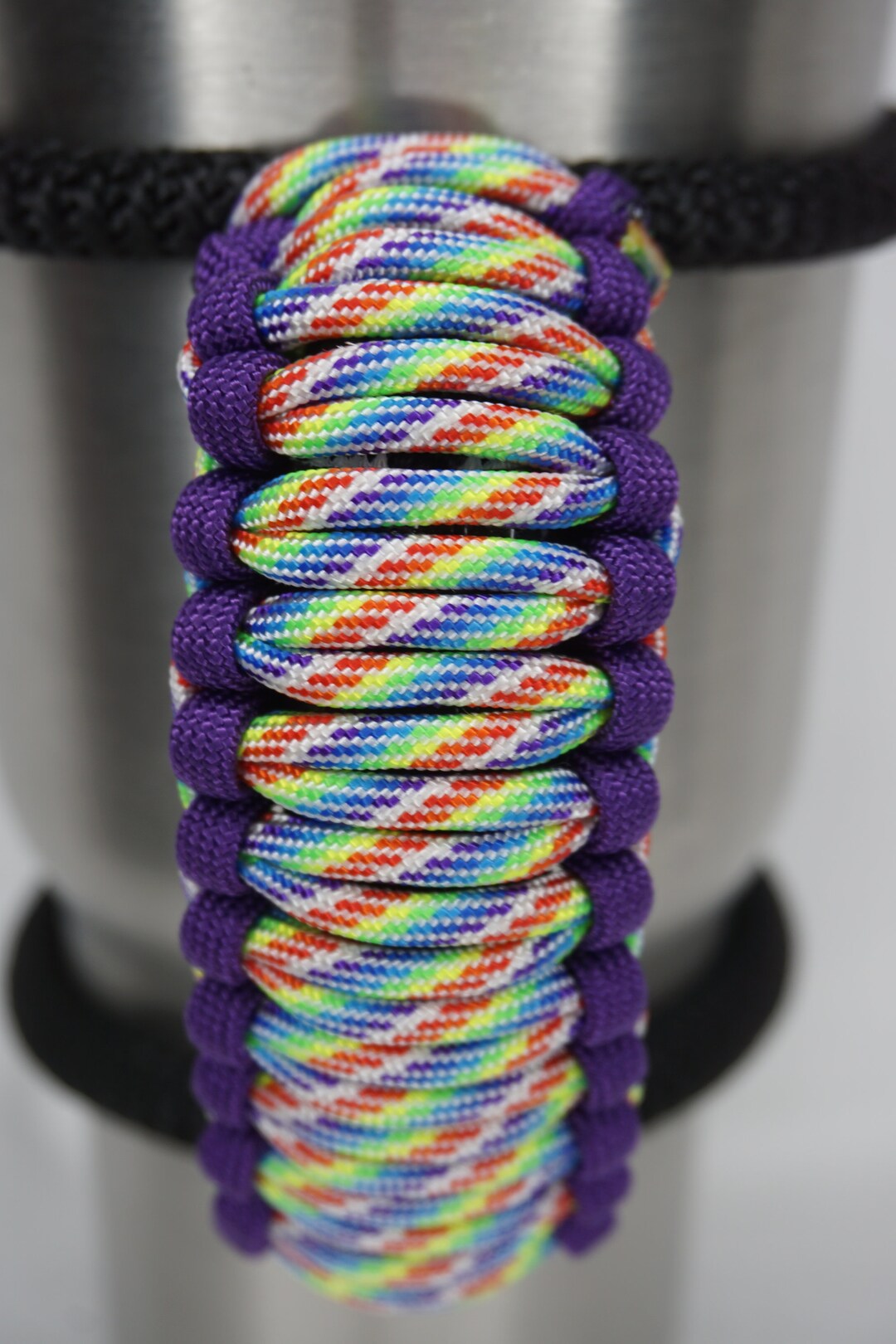 Handmade Purple& Rainbow Universal Paracord Cup Handle, Tumbler Handle ...