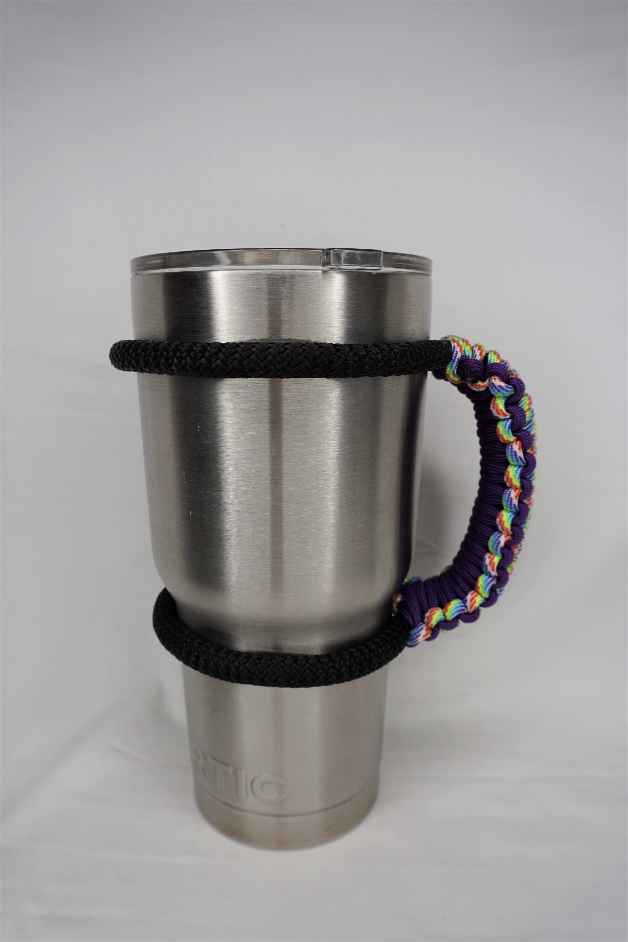 Handmade Purple& Rainbow Universal Paracord Cup Handle, Tumbler Handle ...