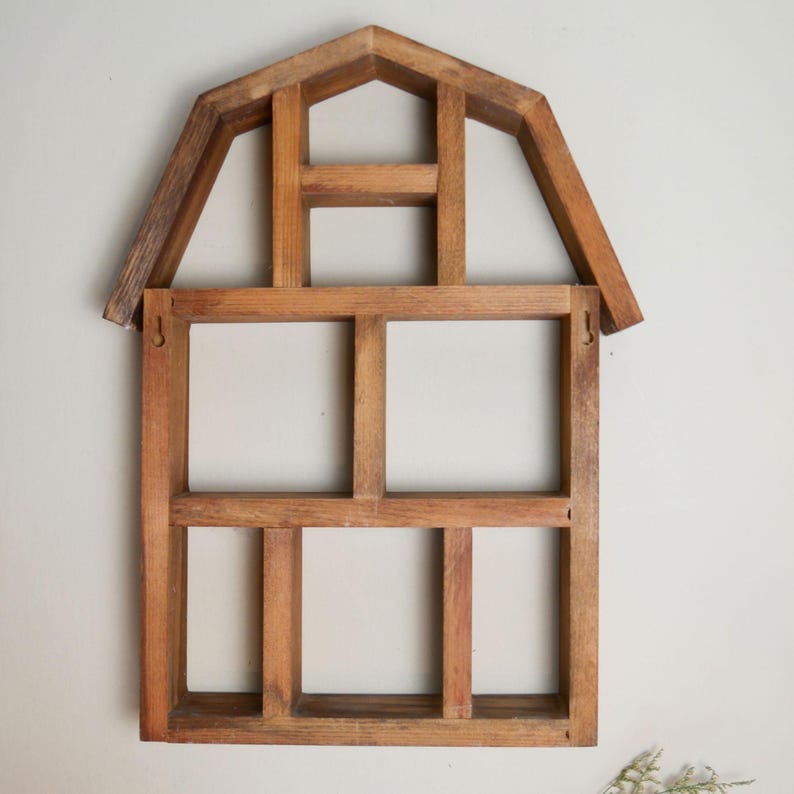 Wooden Barn Spice Rack, 9 Compartments, Wooden Barn Shadow Box - Etsy