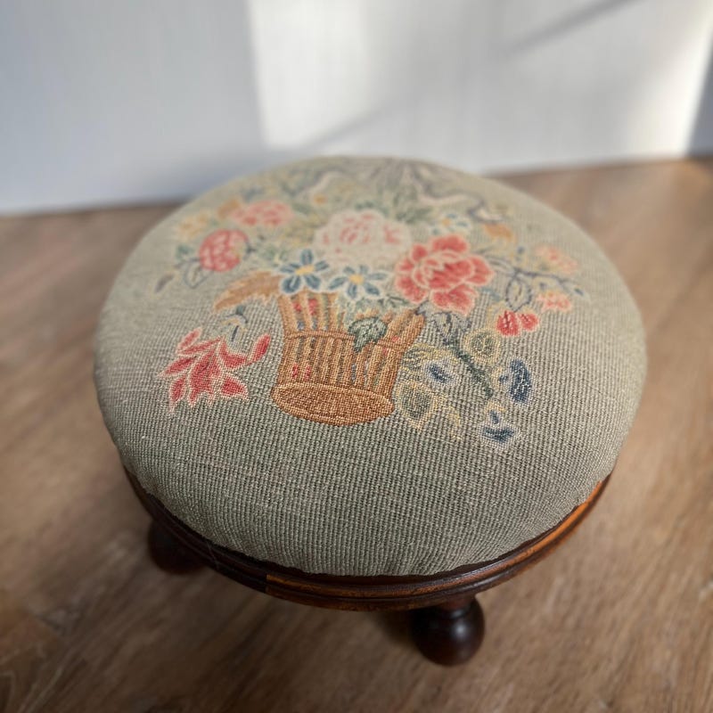 Needlepoint Footstool - Etsy