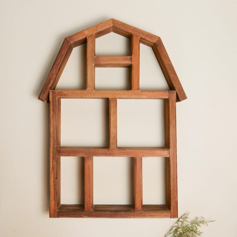 Wooden Barn Spice Rack, 9 Compartments, Wooden Barn Shadow Box - Etsy