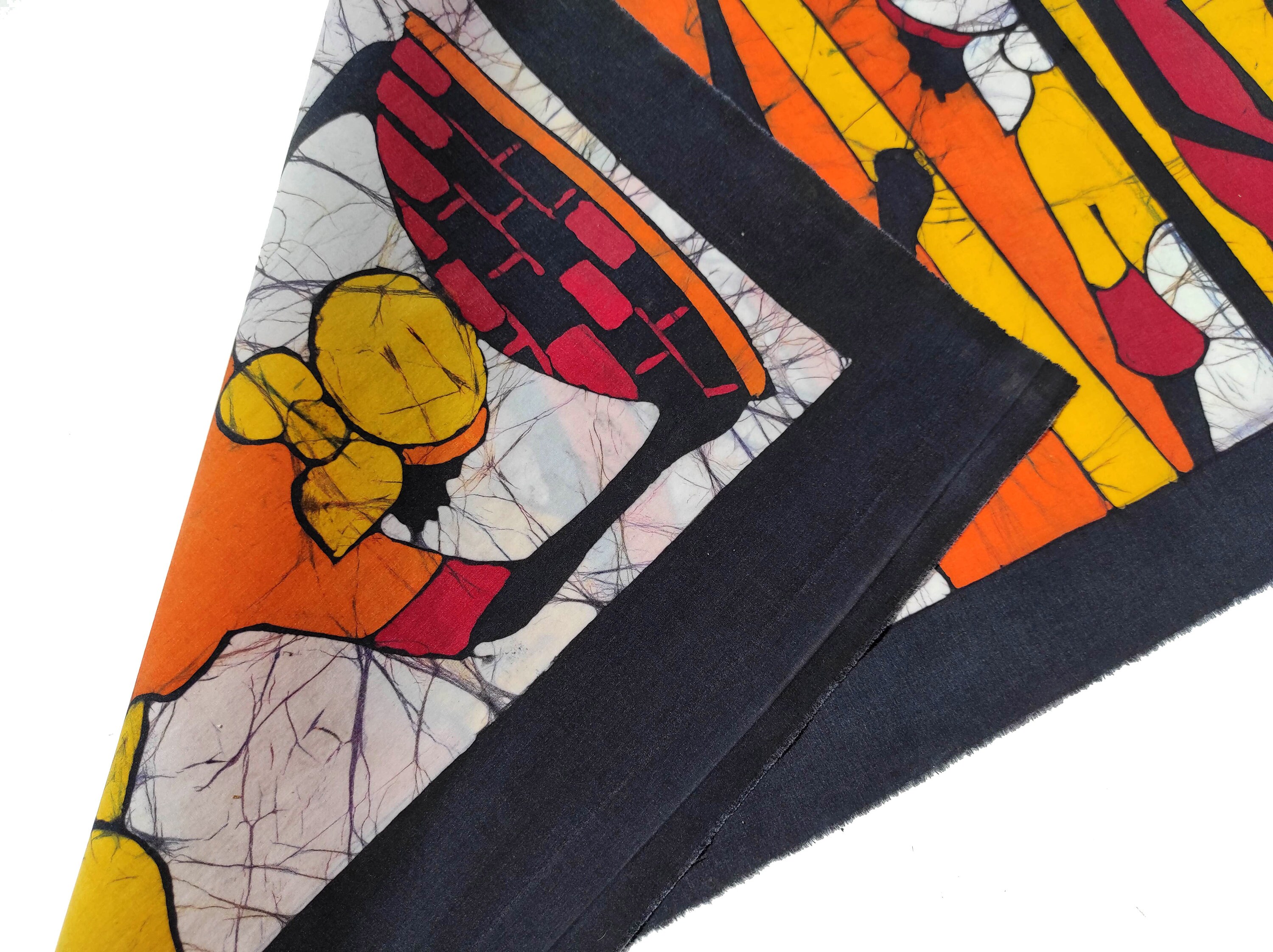 AFRICAN BATIK, 51x19 Mozambique, Handmade Batik Technique, Unique Piece ...