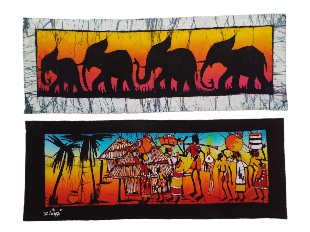 AFRICAN Art, Handmade BATIK Technique in Mozambique, Unique Piece ...