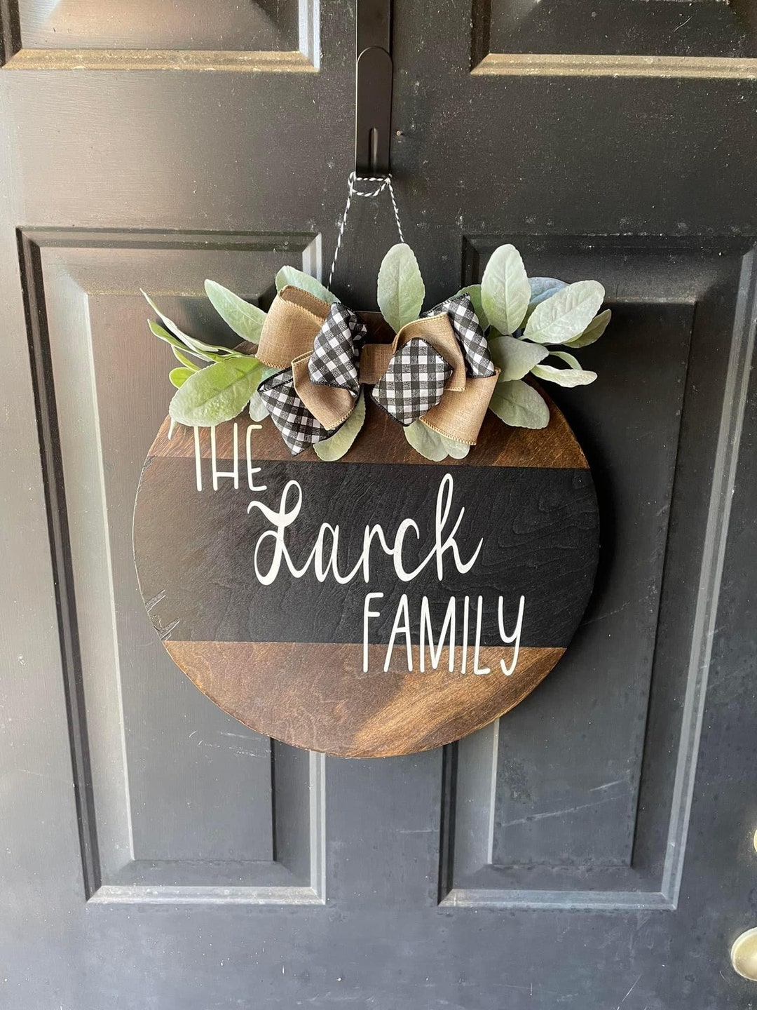 Family Name Circle Front Door Sign Personalized Door - Etsy
