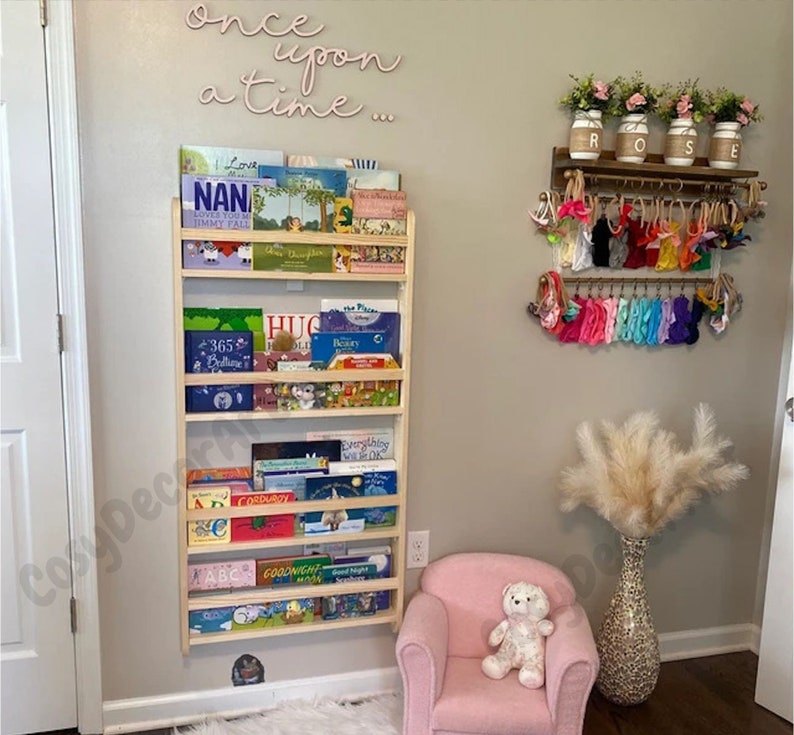 Montessori Bookshelf Kids Wooden Reading Book Rack Kids Room - Etsy