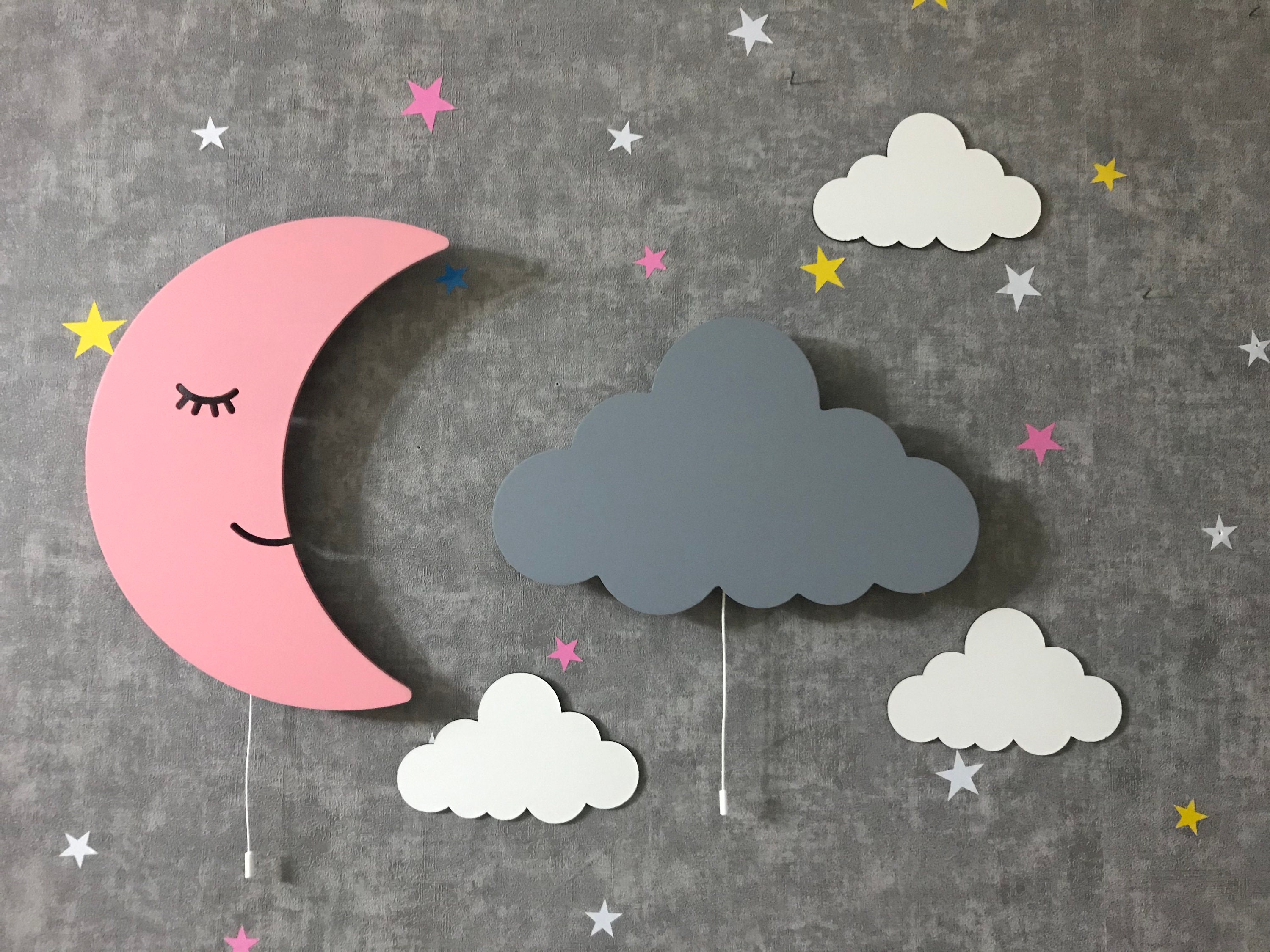 Night Light for Kids, Moon Night Light, Girl Nursery Decor, Cloud Kids ...