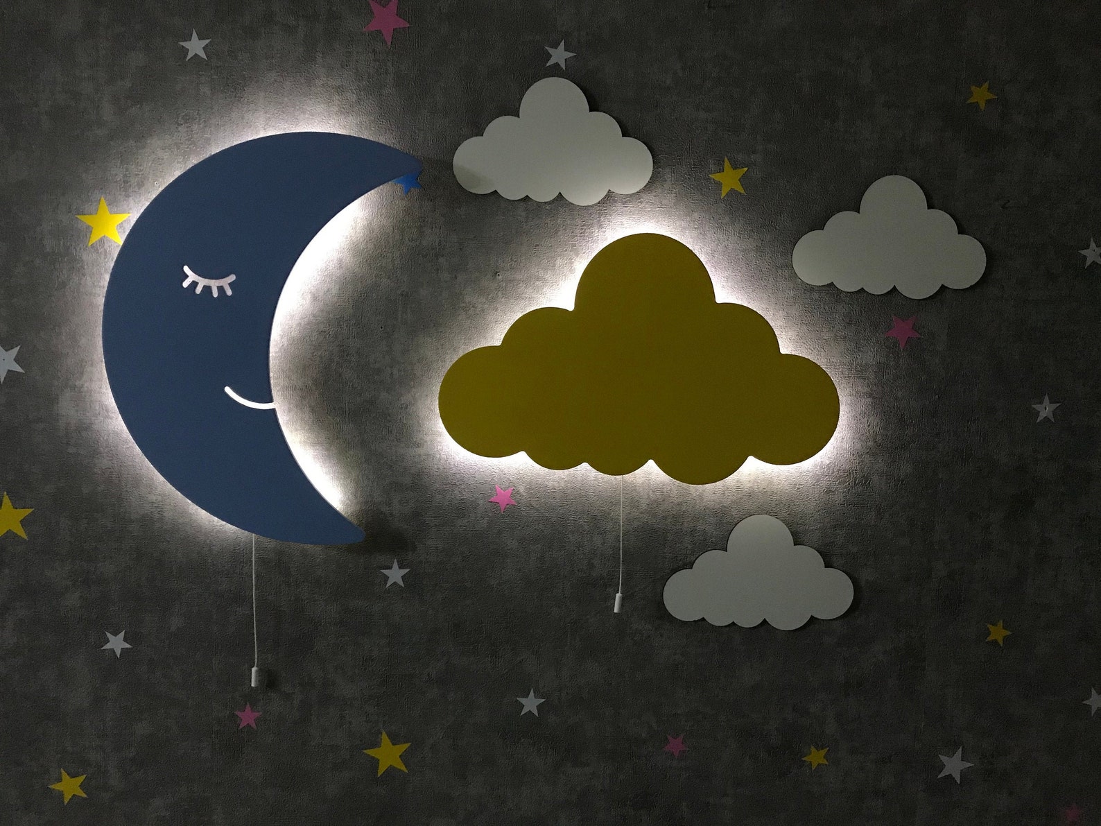 Night Light for Kids, Moon Night Light, Girl Nursery Decor, Cloud Kids ...