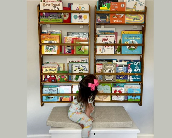 Space Saver Kids Bookshelf Walnut Stain Color Montessori - Etsy