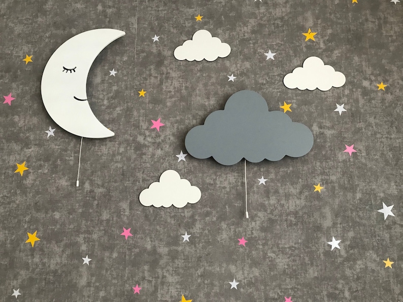 Night Light for Kids, Moon Night Light, Girl Nursery Decor, Cloud Kids ...