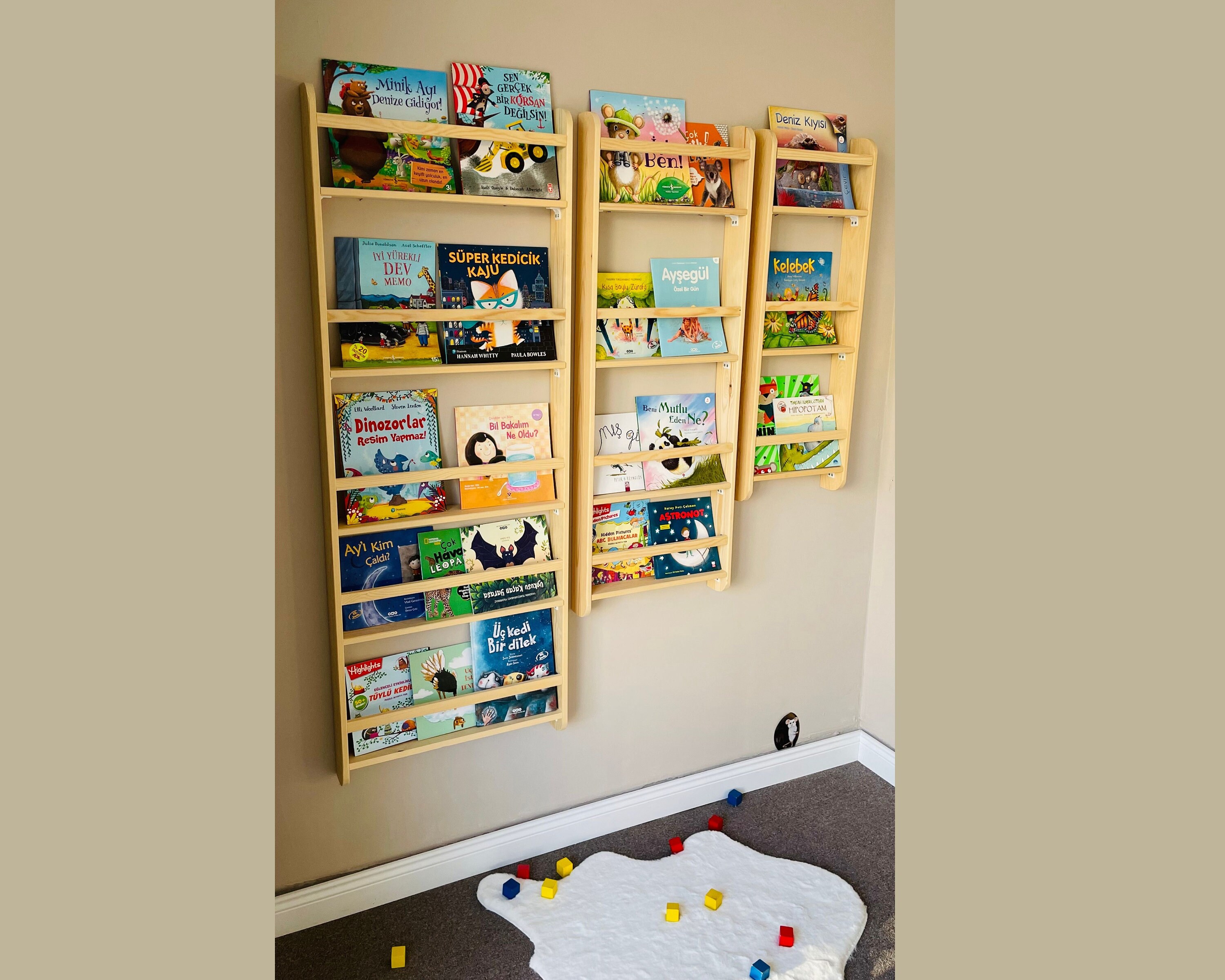Cook Book Shelf ,narrow Tall Recipe Bookshelf, Wall Mounted Wide ...