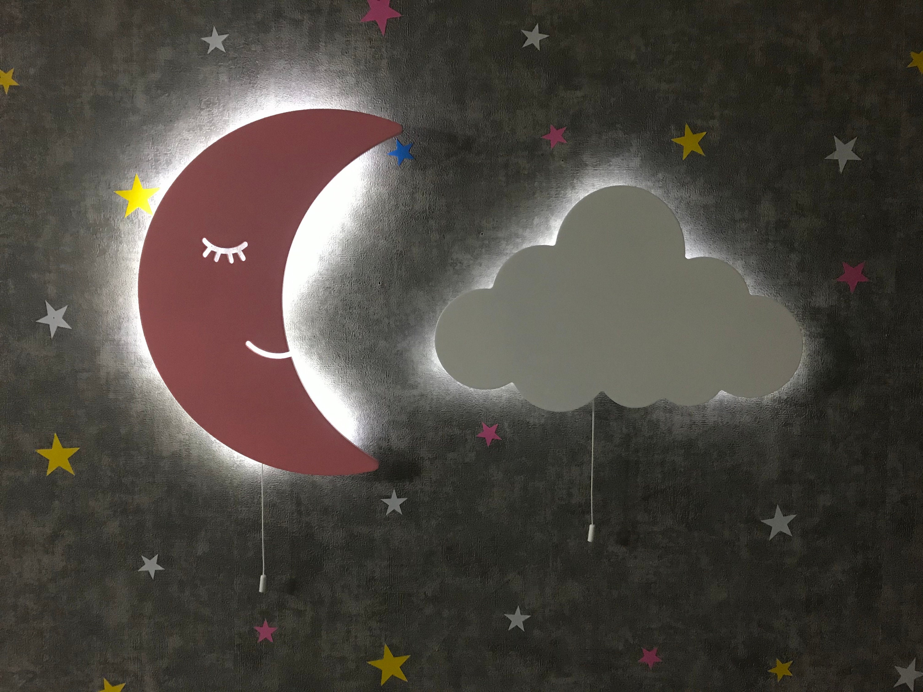 Night Light for Kids, Moon Night Light, Girl Nursery Decor, Cloud Kids ...