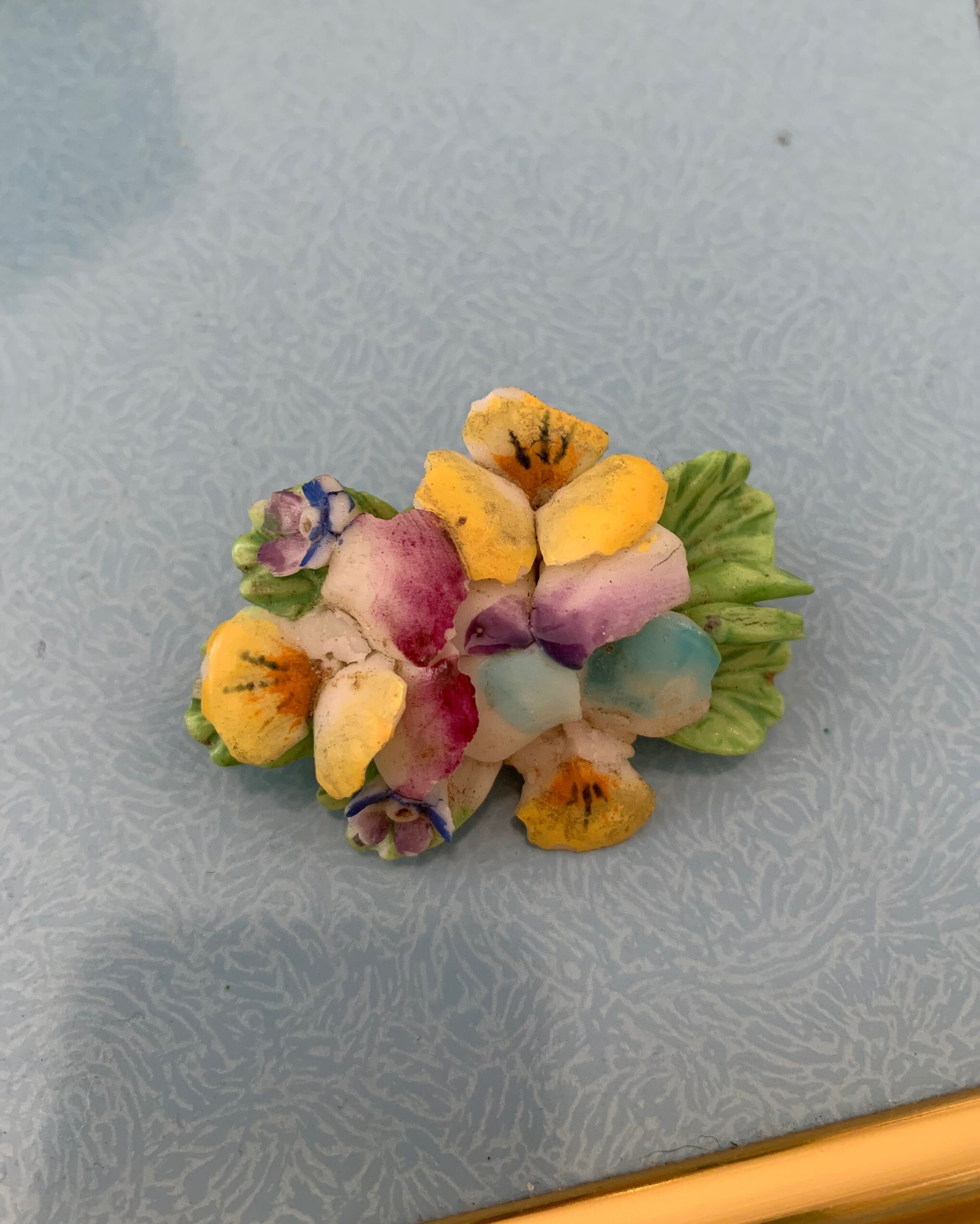 Vintage Dresden China Floral Brooch - Etsy UK