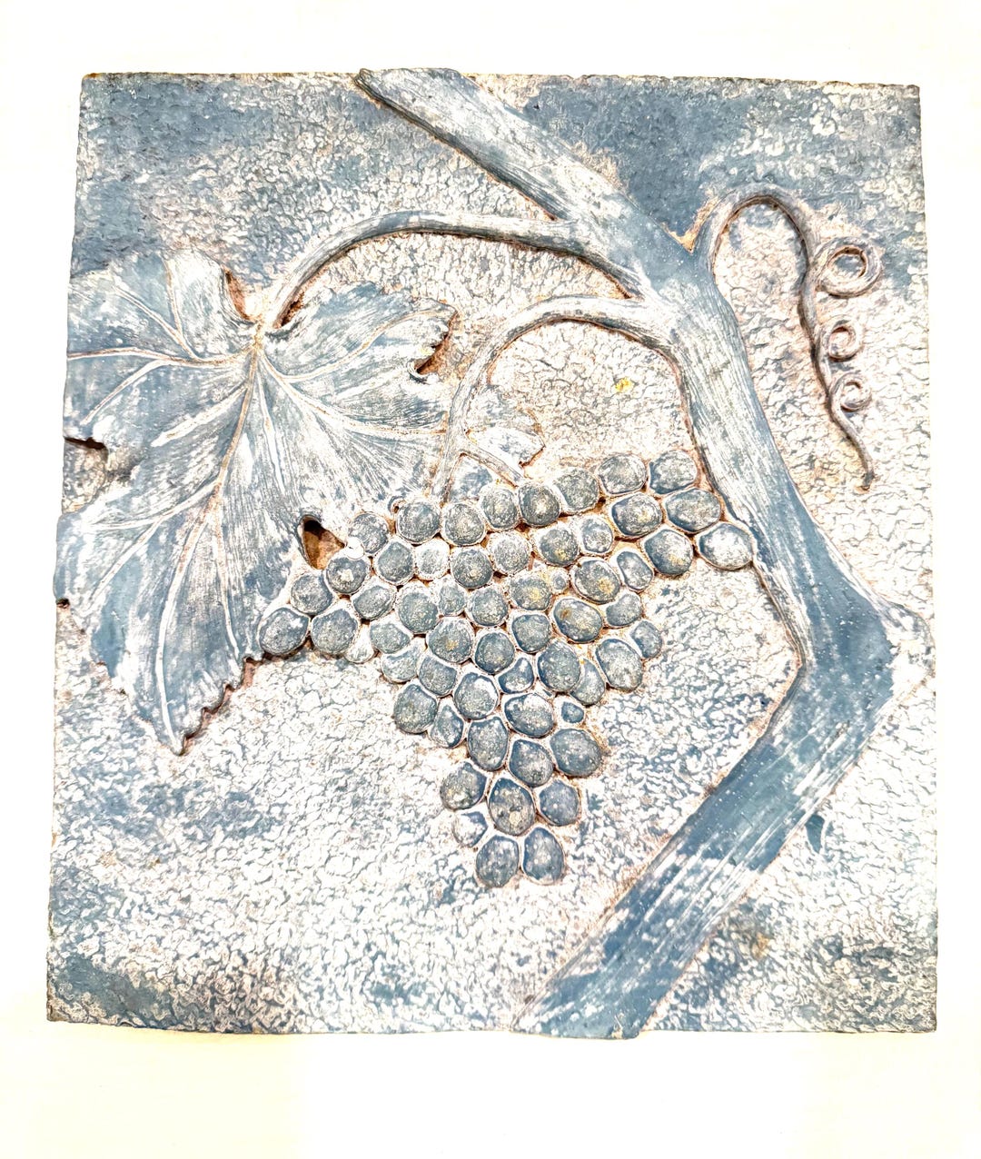 80s Vintage Wine Grapes Square Plaque Wall Tile 11” X 10” Stone ...
