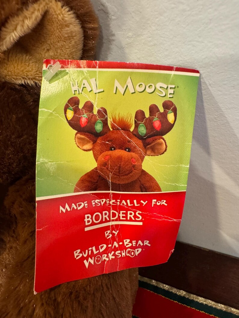 Vintage Build A Bear Holiday Moose Plush, Christmas Light Antlers, New ...