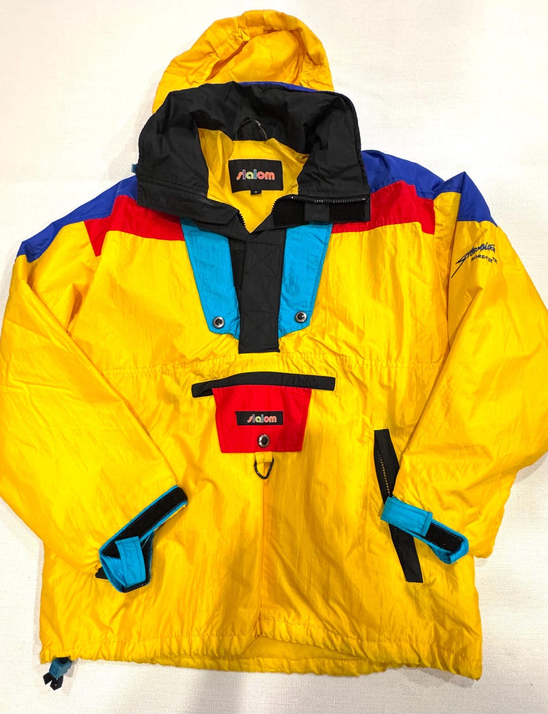 Vintage Slalom Ski Jacket – 80s 90s Colorblock Pullover Windbreaker ...