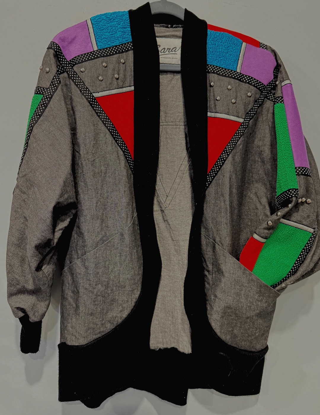 Vintage 1980s Zara International Oversized Jacket – Colorblock ...