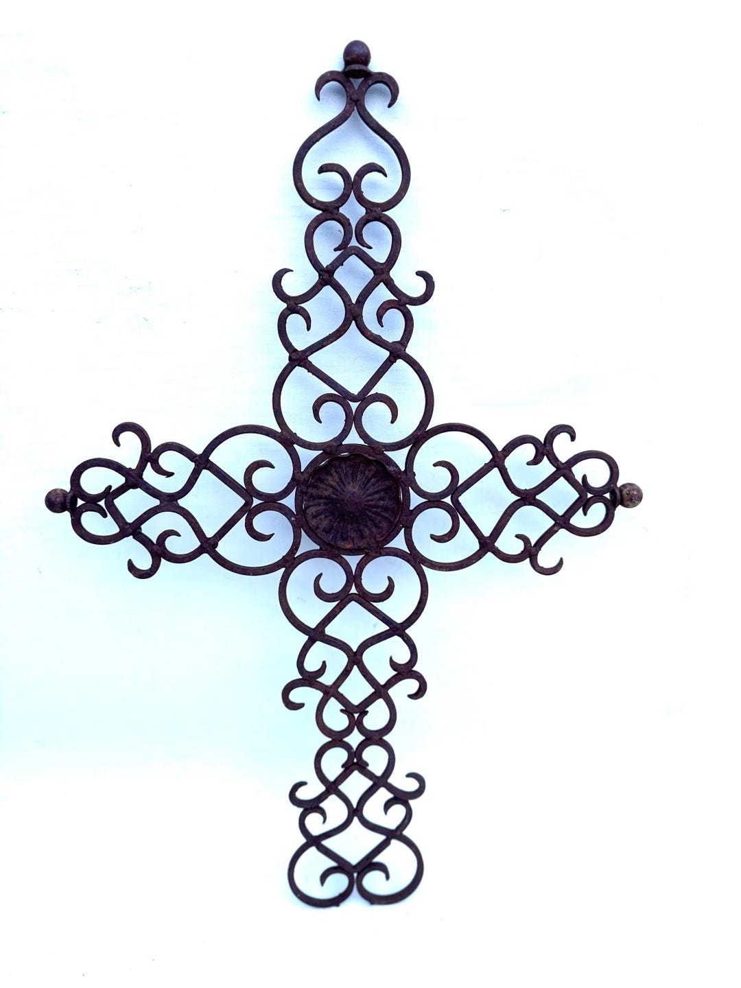 Vintage Wrought Iron Rustic Style Cross 24” X 16” - Etsy