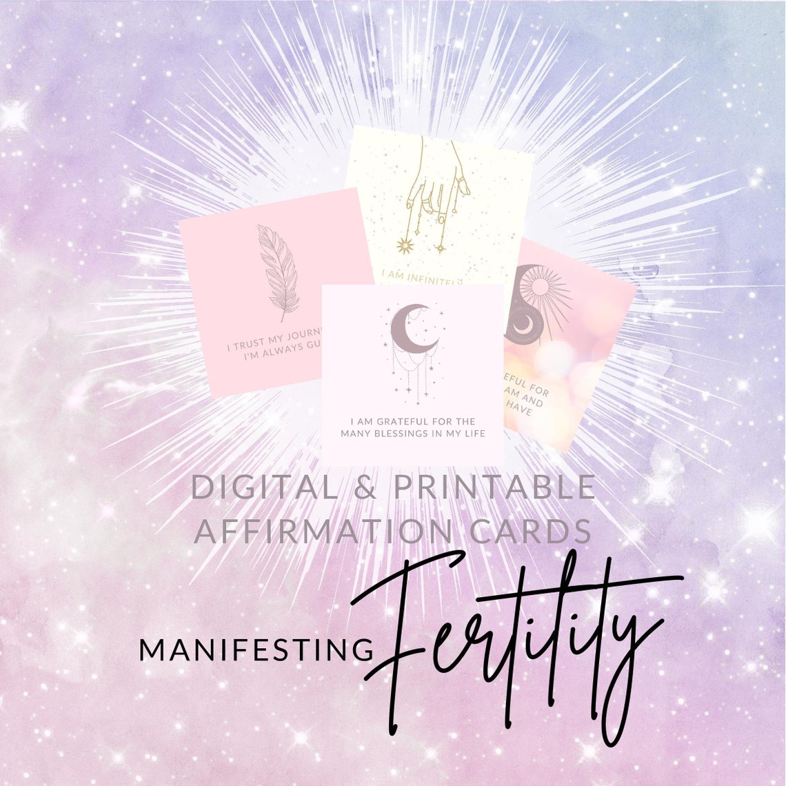 55 FERTILITY MANIFESTING AFFIRMATION Cards Printable Digital ...