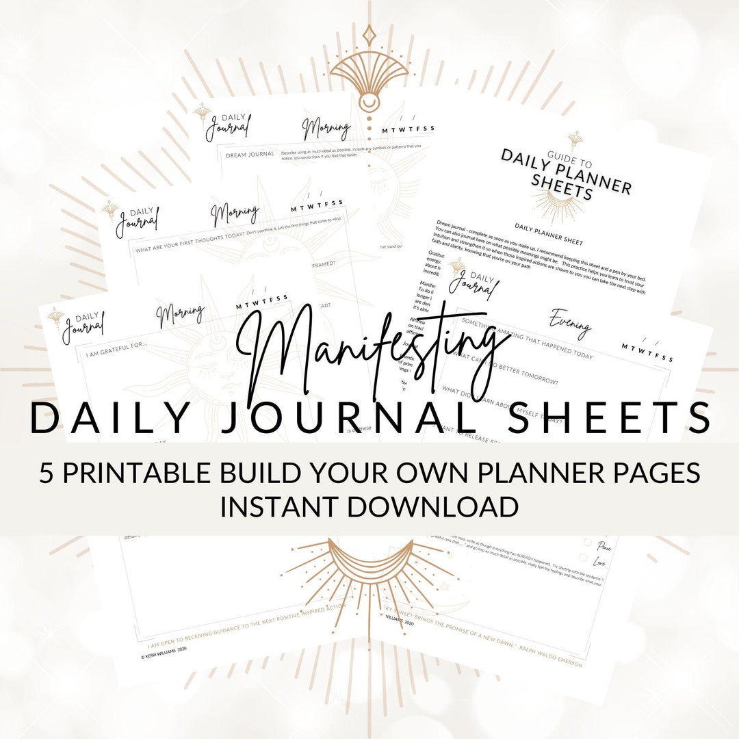 MANIFESTING Printable Planner Journal Morning & Evening - Etsy